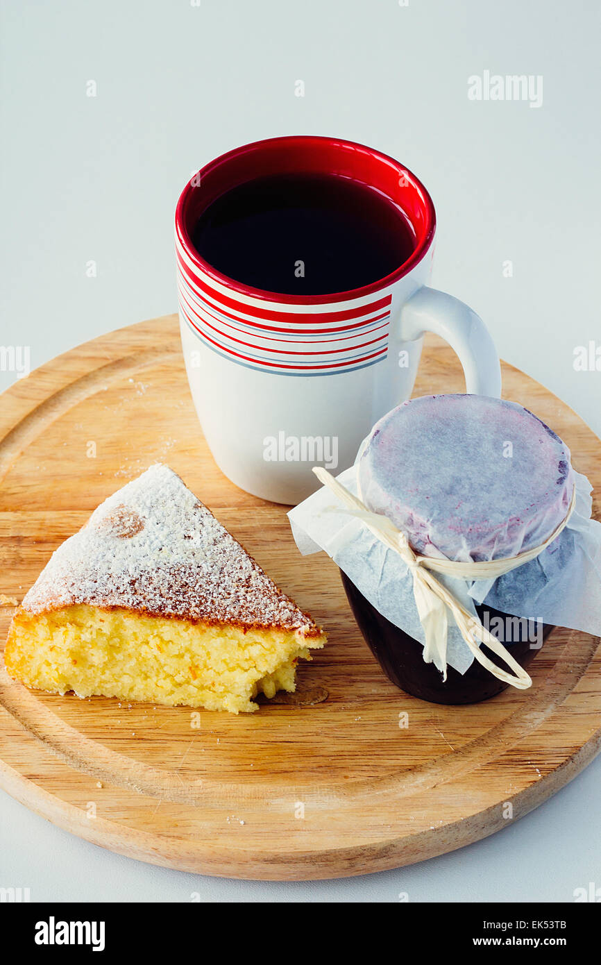Cake, tea, jam Stock Photo - Alamy