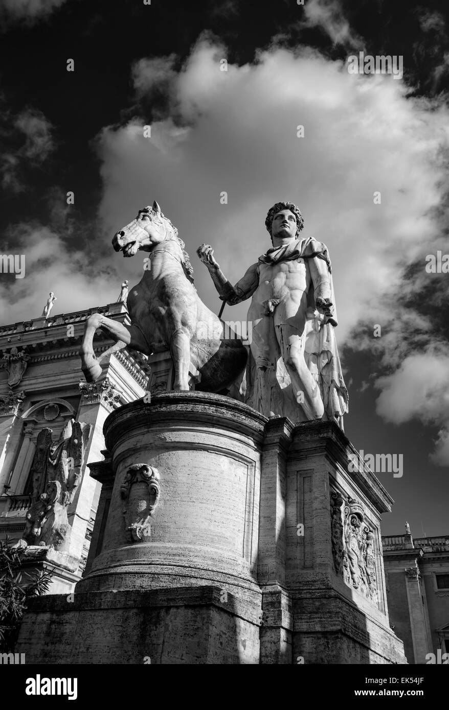 Rome campidoglio square michelangelo Black and White Stock Photos ...