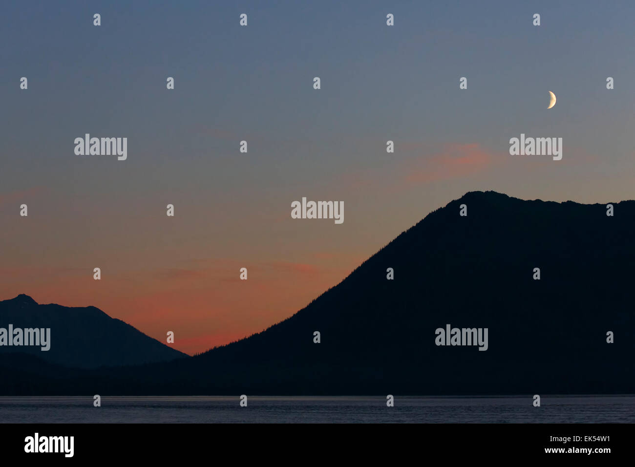 Sunset on Frederick Sound, Tongass National Forest, Alaska Stock Photo ...
