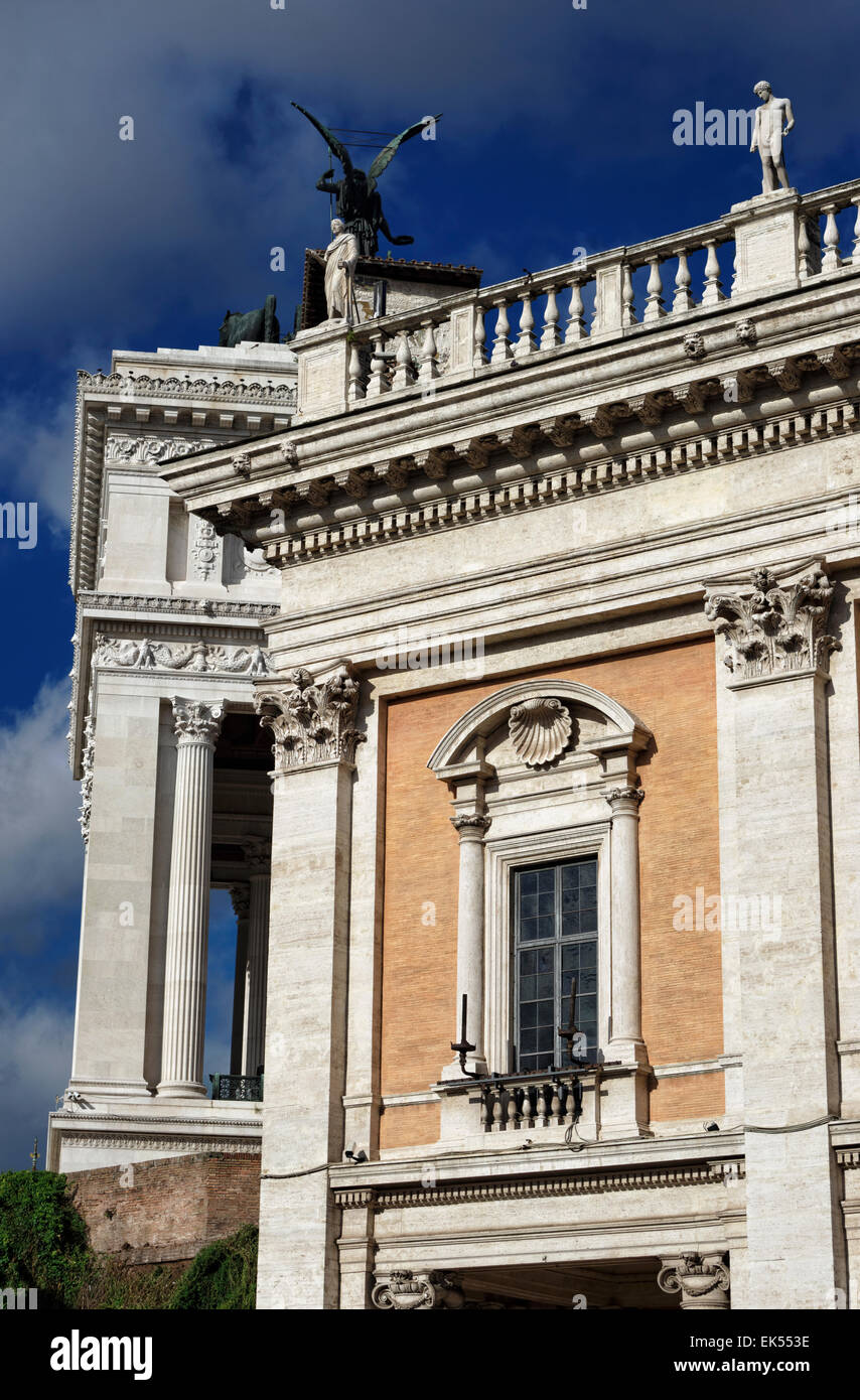 Italy, Rome, Campidoglio Square, view of the Capitoline Museum building ...