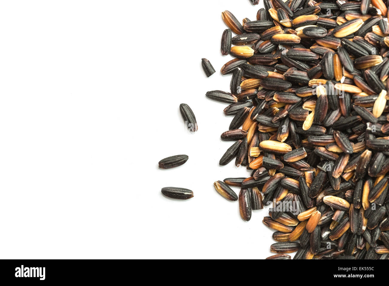Close up black sticky rice isolated on white background Stock Photo - Alamy