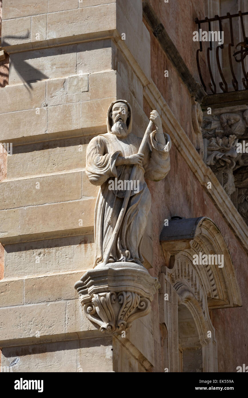 Italy, Sicily, Ragusa Ibla, the baroque facade of Cosentini Palace ...