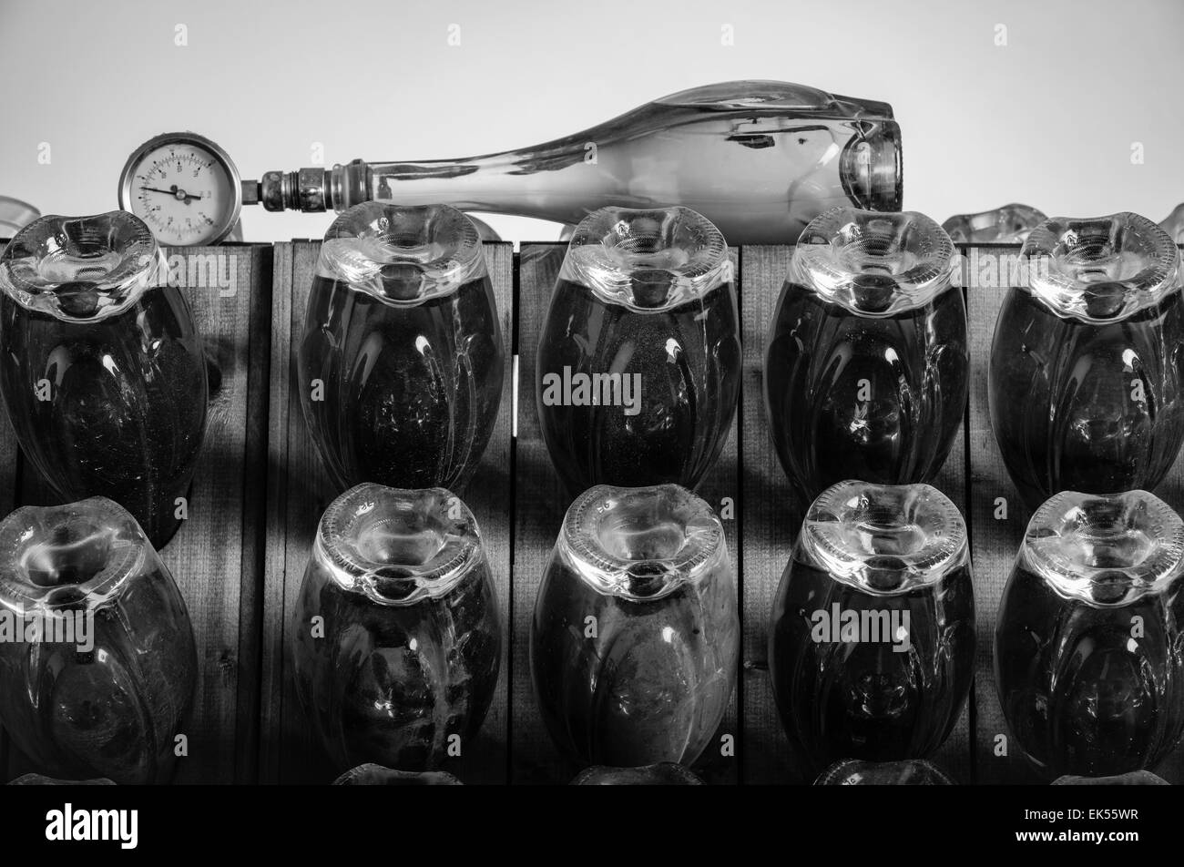 Italy, Sicily, champagne bottles aging in a wine cellar Stock Photo - Alamy