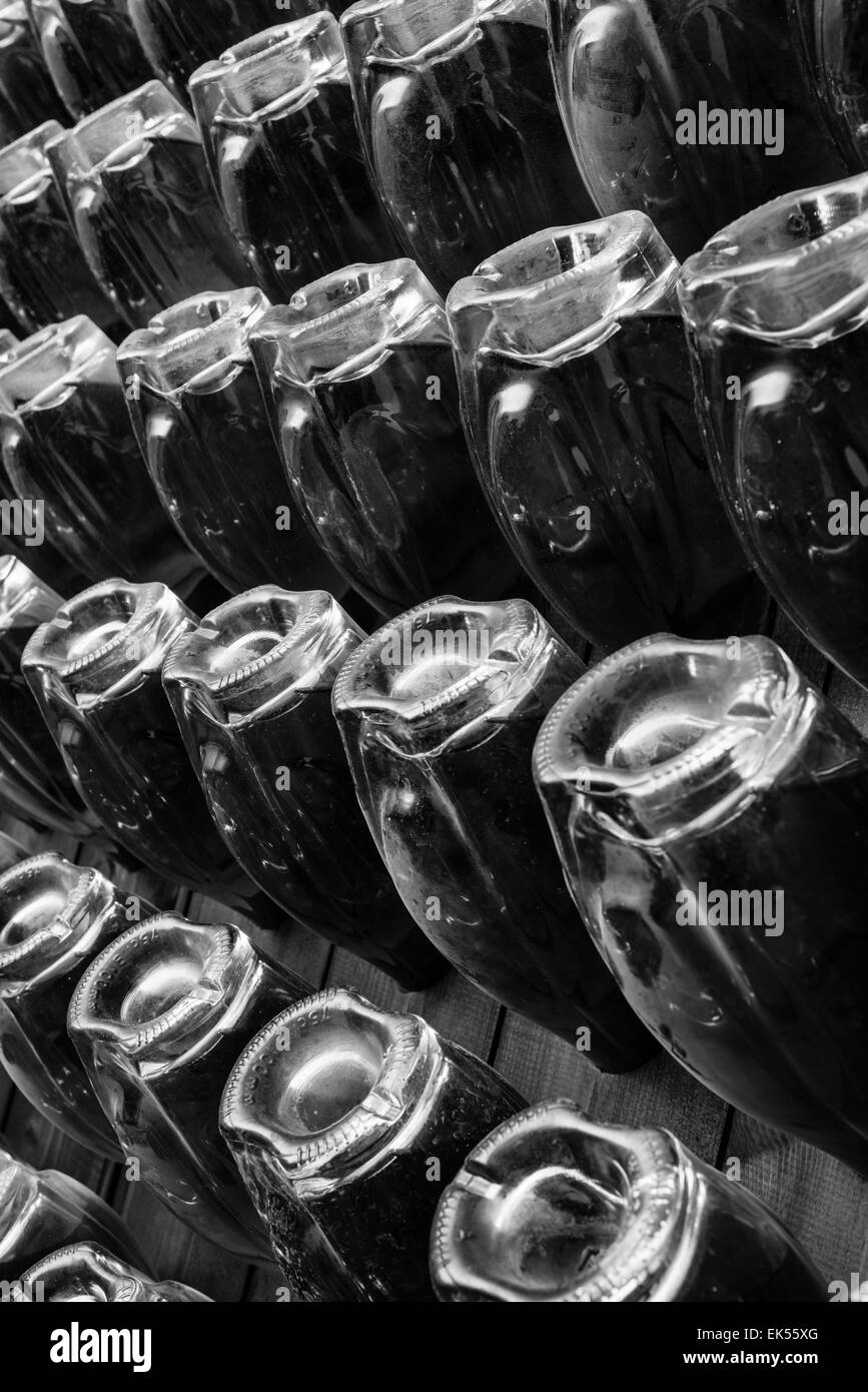 Italy, Sicily, champagne bottles aging in a wine cellar Stock Photo - Alamy