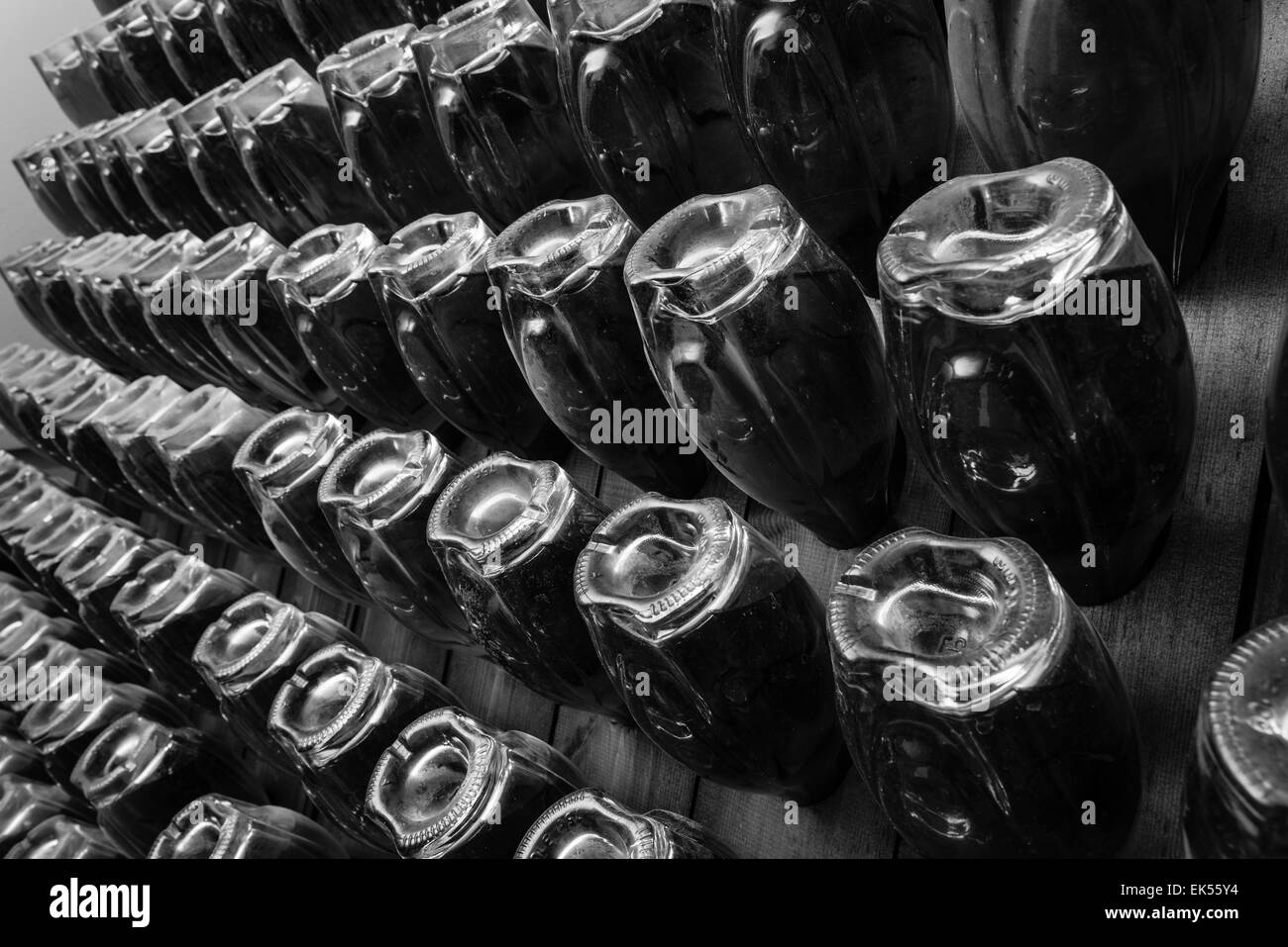 Italy, Sicily, champagne bottles aging in a wine cellar Stock Photo - Alamy