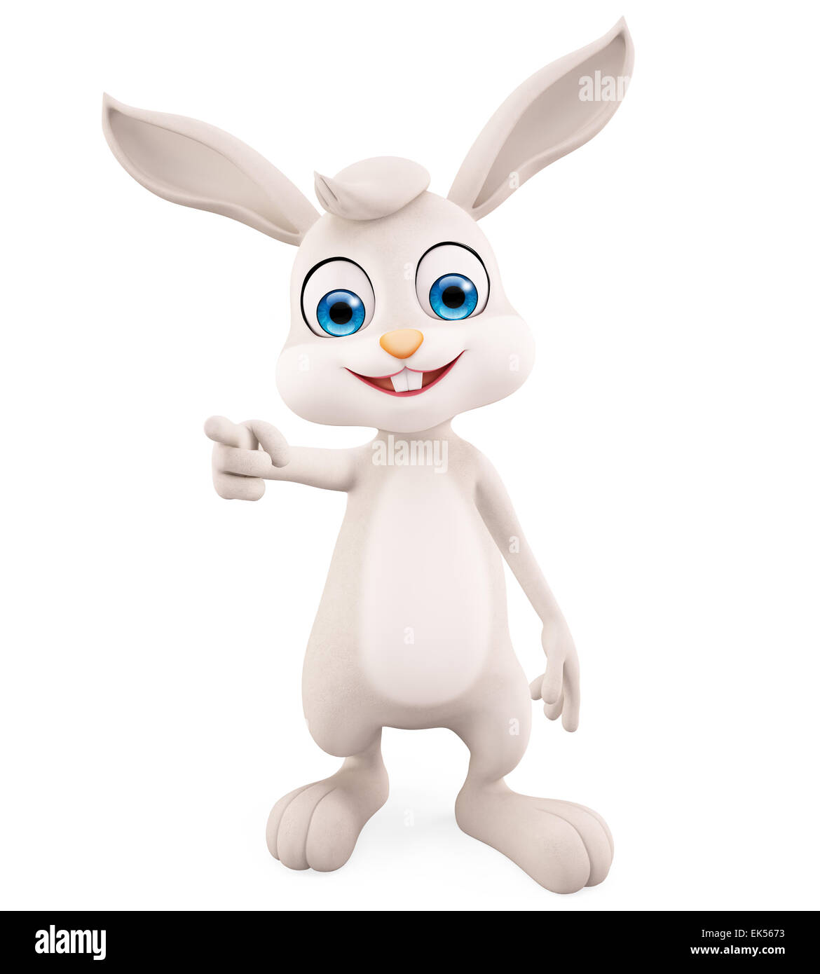 3d illustration of Easter Bunny with pointing pose Stock Photo - Alamy