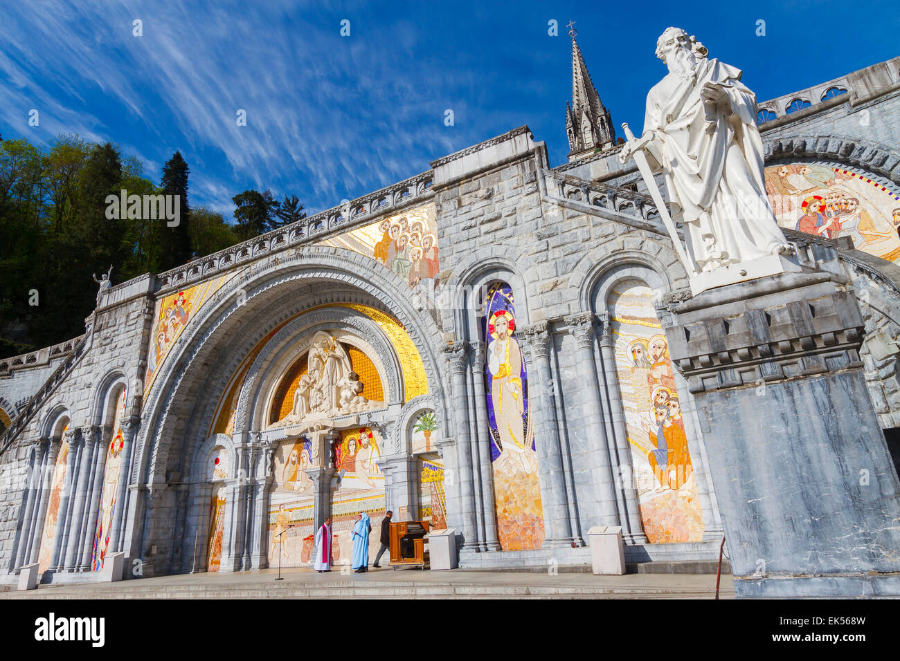 Rosary Basilica. Lourdes city. Hautes-Pyrenees department, Midi ...