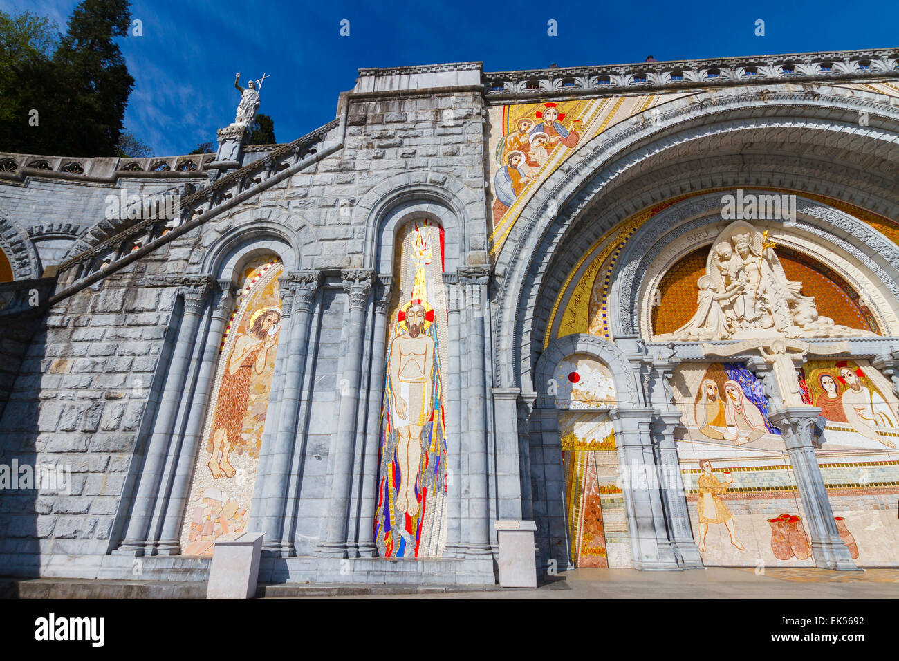 Rosary Basilica. Lourdes city. Hautes-Pyrenees department, Midi ...