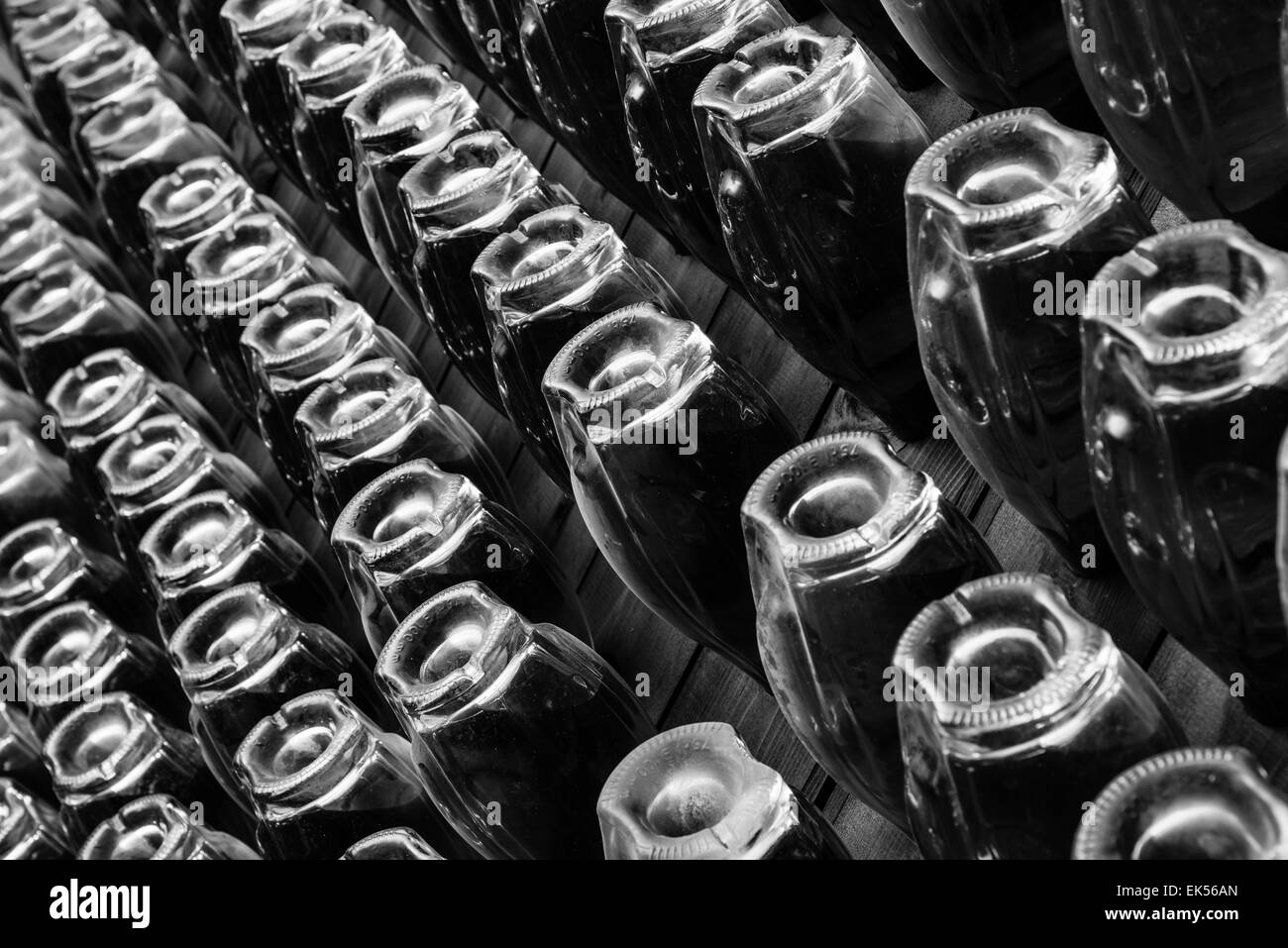 Italy, Sicily, champagne bottles aging in a wine cellar Stock Photo - Alamy