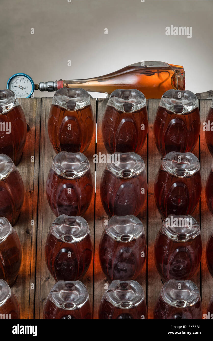 Italy, Sicily, champagne bottles aging in a wine cellar Stock Photo - Alamy