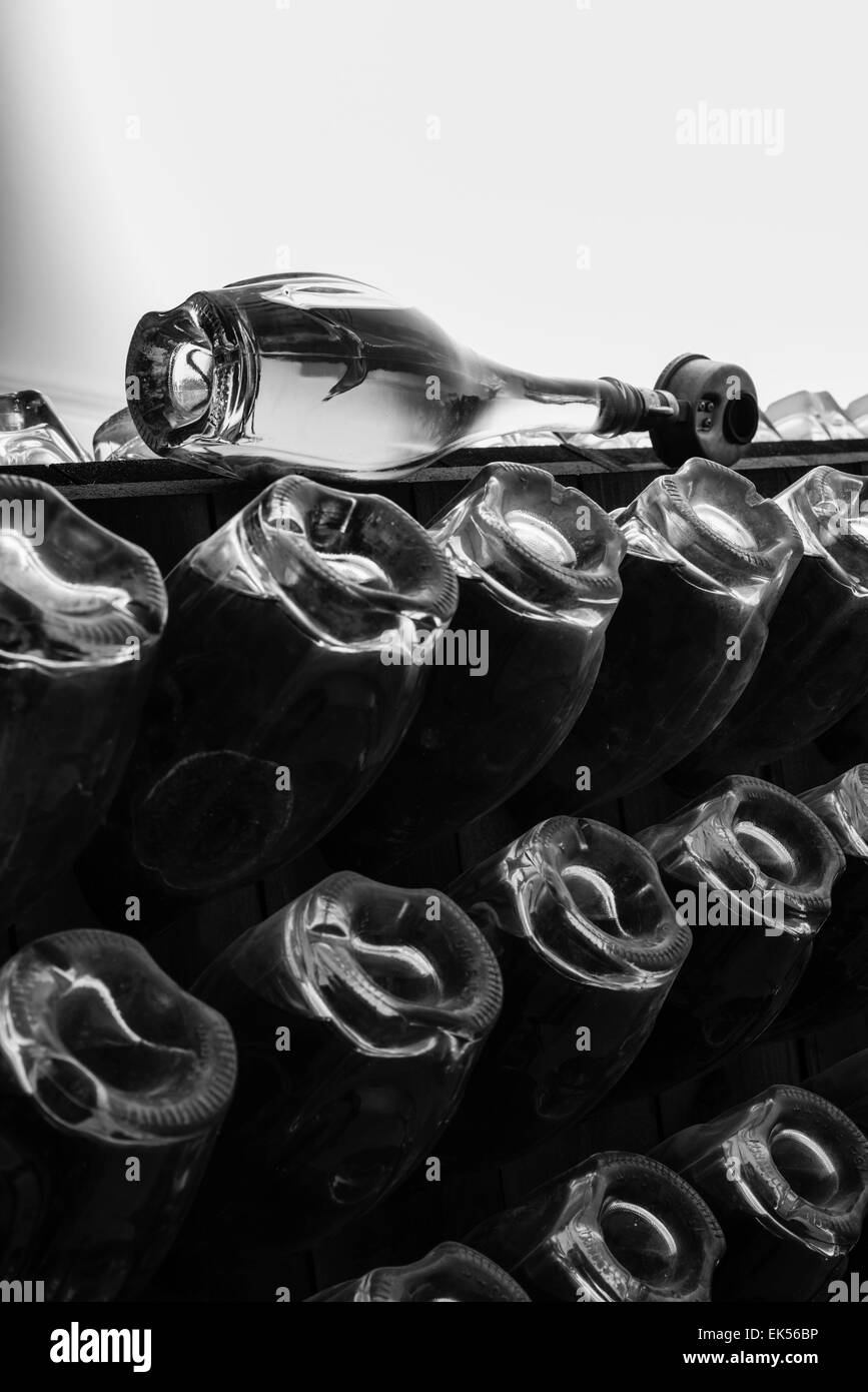 Italy, Sicily, champagne bottles aging in a wine cellar Stock Photo - Alamy