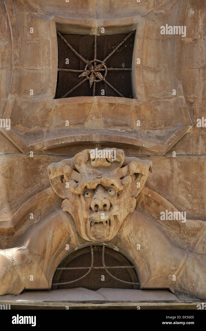 Italy, Sicily, Scicli (Ragusa province), ornamental statue in the ...