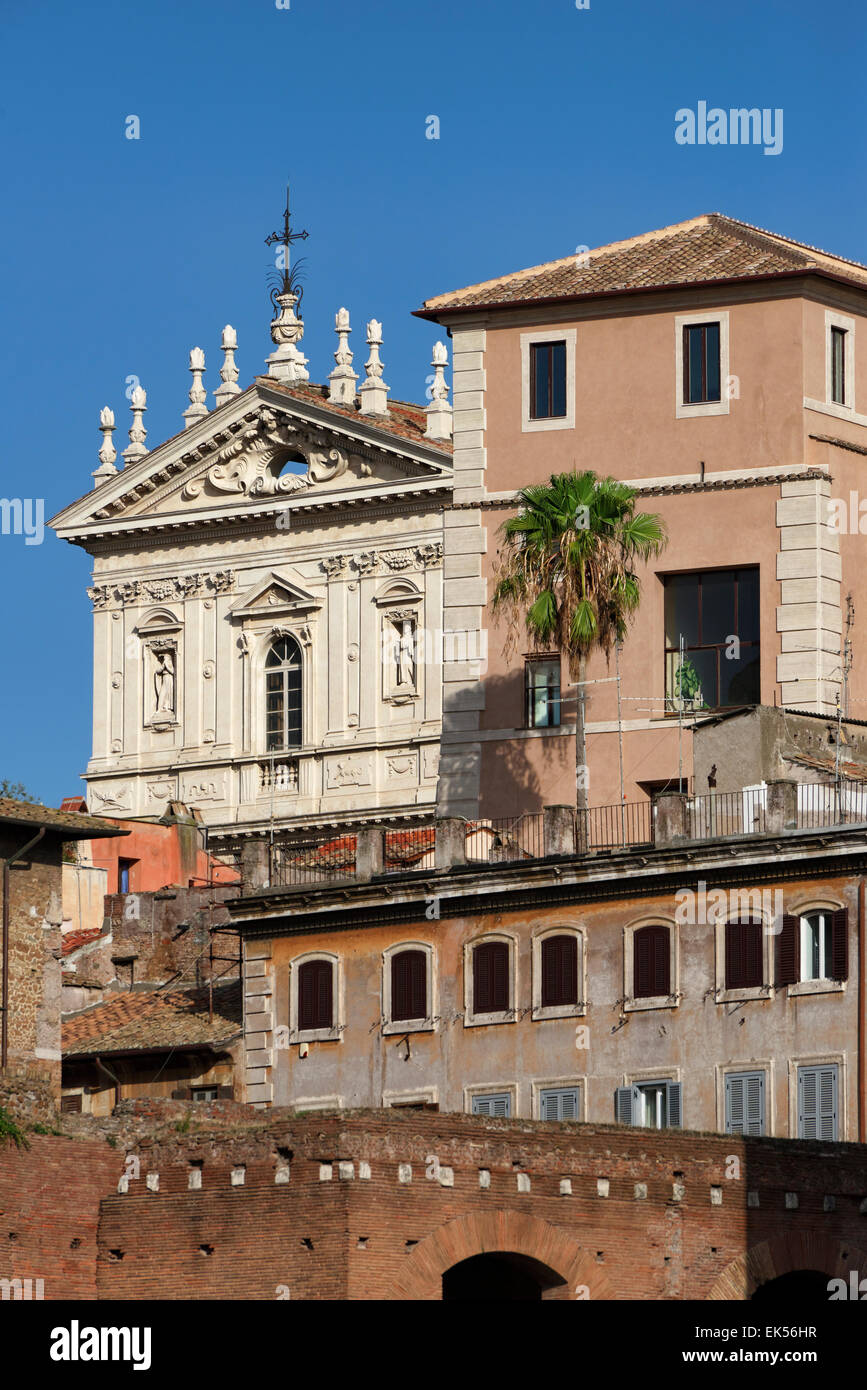 Italy, Rome, Roman church facade and old buildings Stock Photo - Alamy