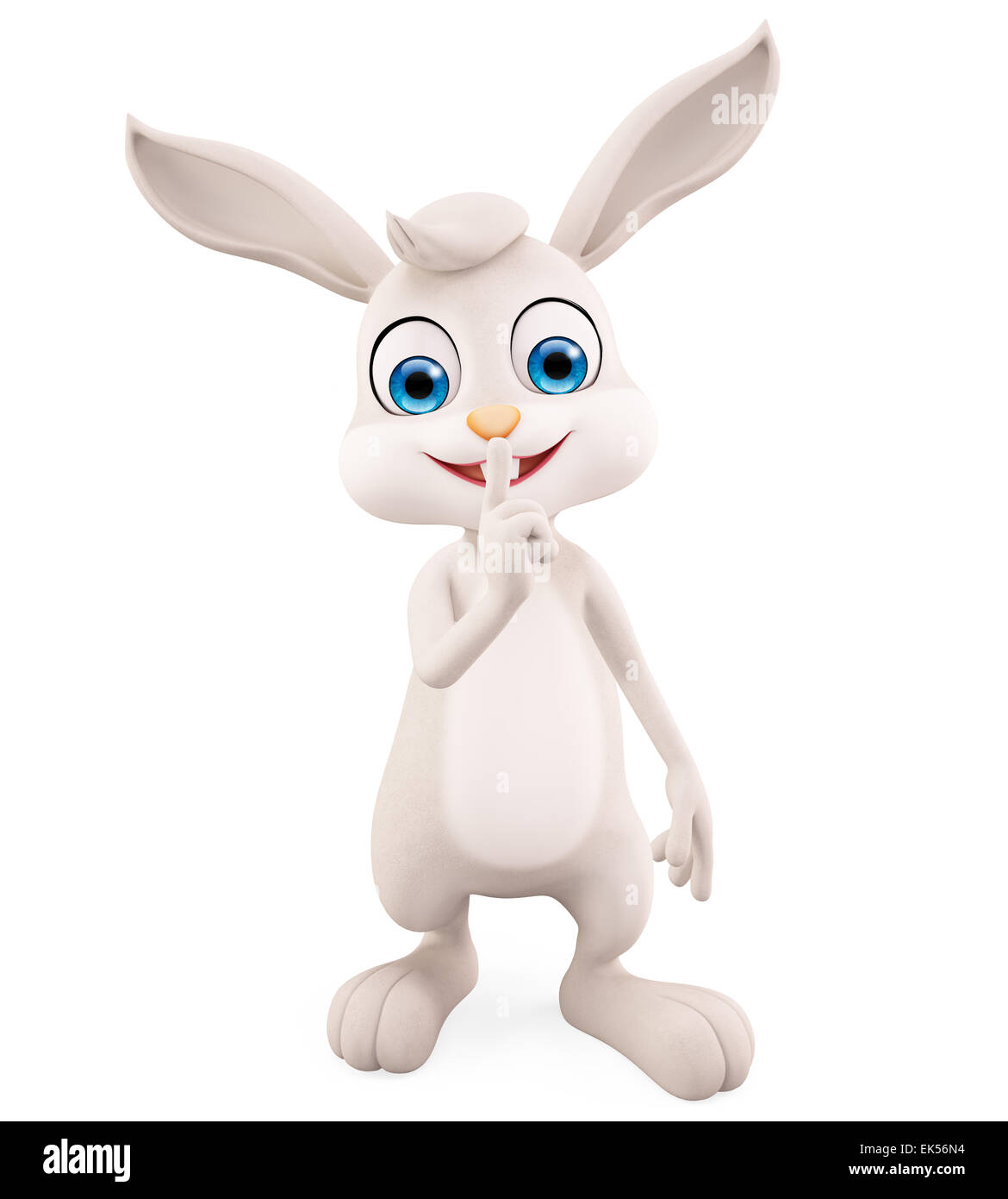 3d illustration of Easter Bunny with keep silent pose Stock Photo - Alamy