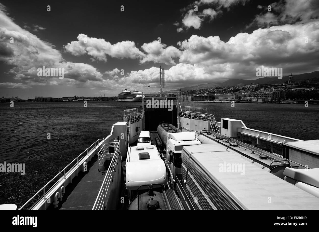Italy, Sicily, Sicily channel, view of the sicilian coastline and ...