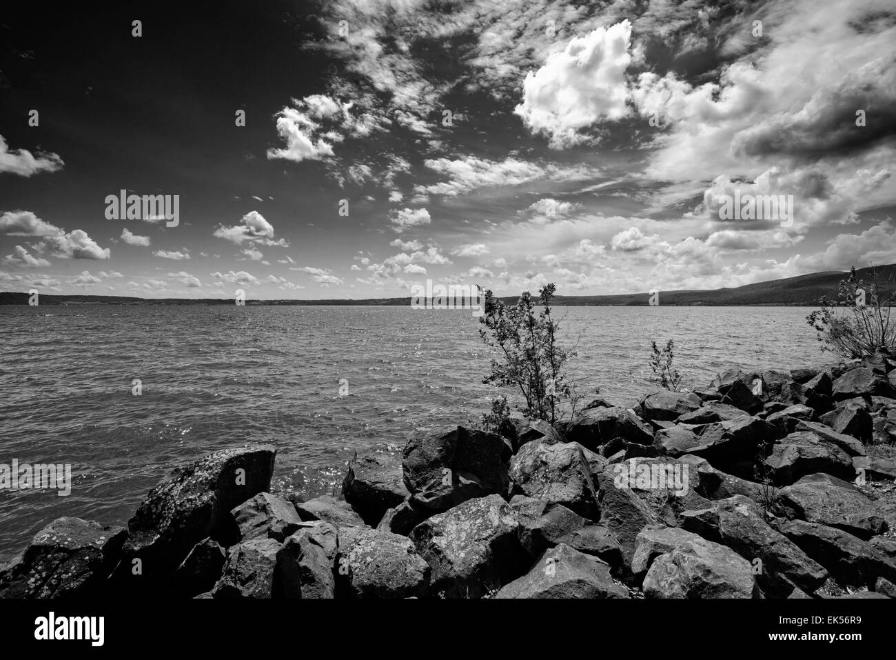 Mediterranean lake view Black and White Stock Photos & Images - Alamy