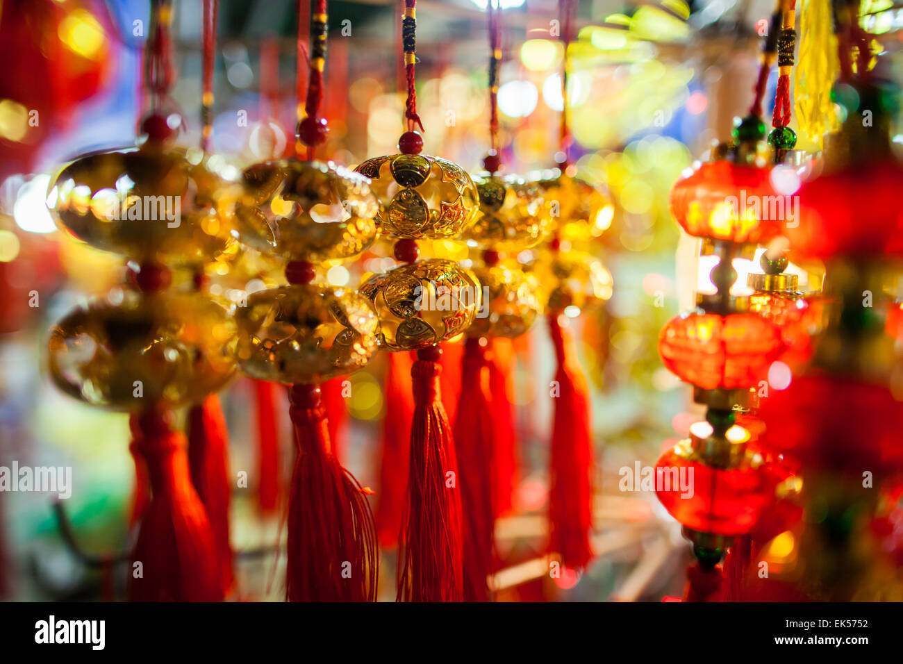 chinese new year decoration in red and gold colours Stock Photo - Alamy