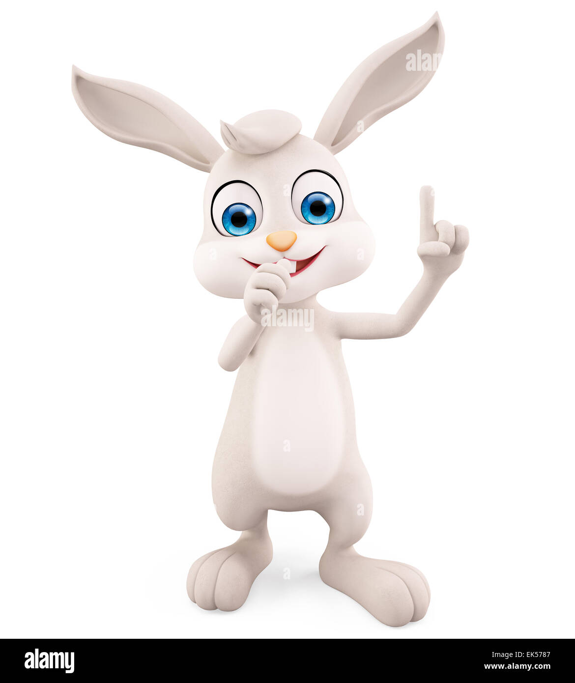 3d illustration of Easter Bunny with pointing sign pose Stock Photo - Alamy