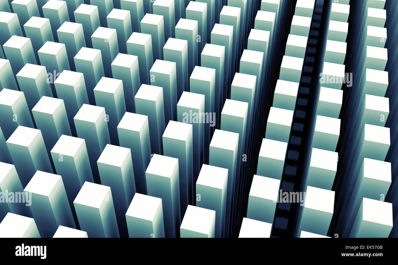 3d blue columns hi-res stock photography and images - Alamy