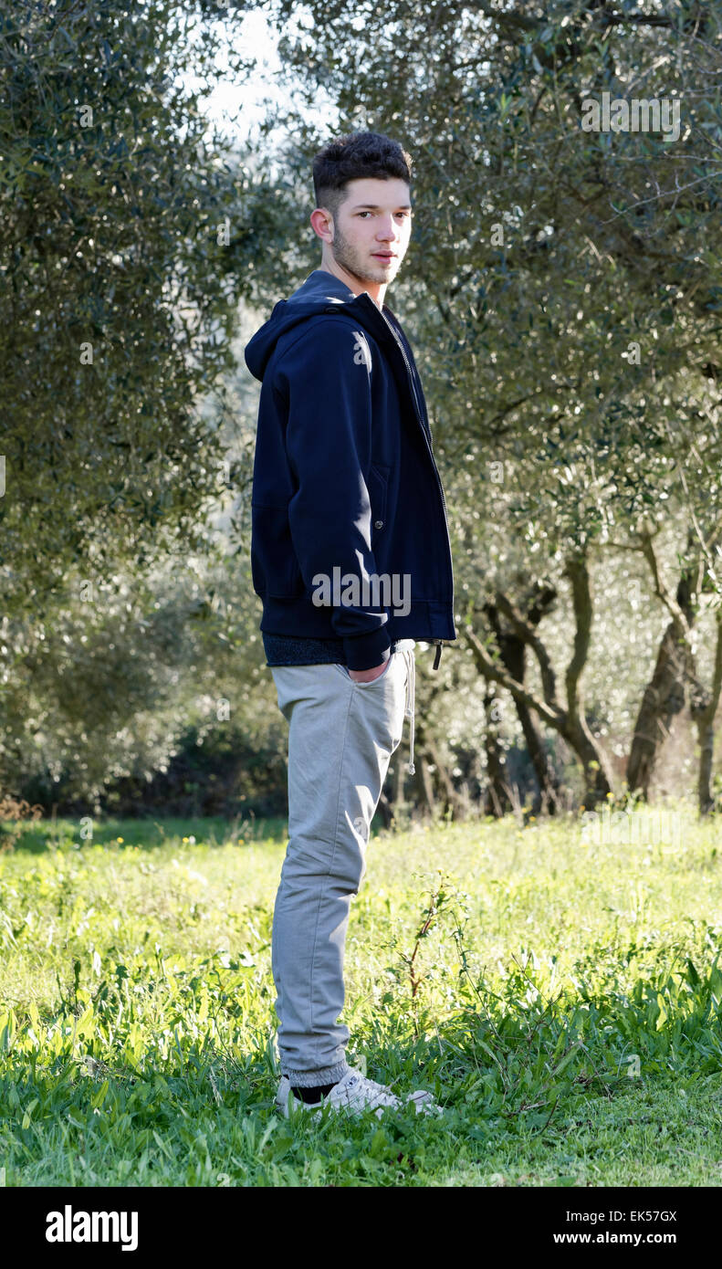 Italy, male teenager portrait Stock Photo - Alamy