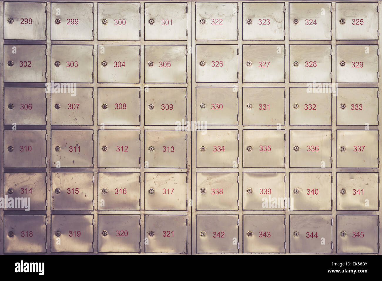 Post box with number, Retro filter effect Stock Photo - Alamy