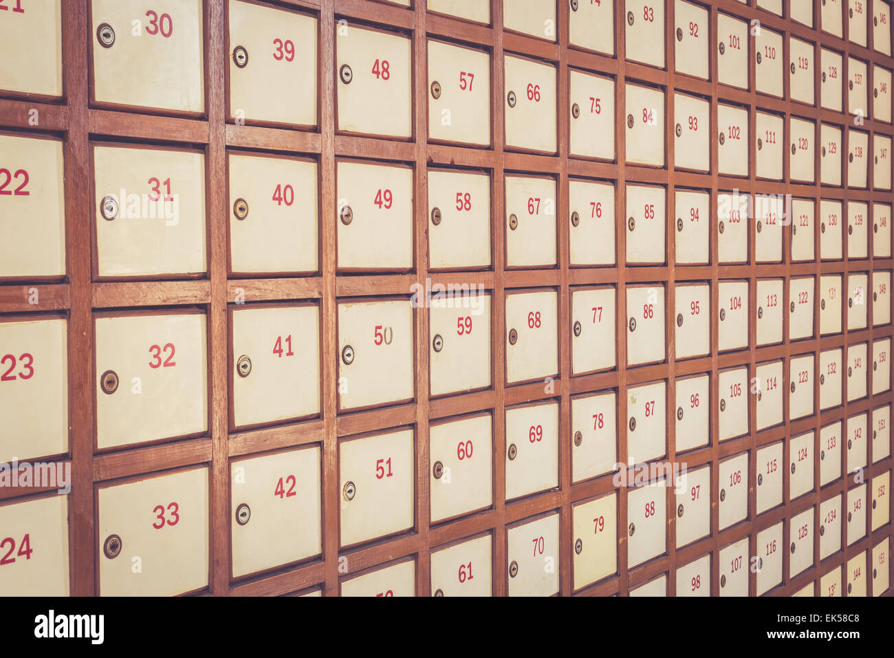 Post box with number, Retro filter effect Stock Photo - Alamy