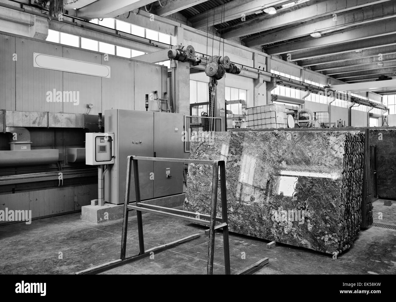 Italy, marble cutting factory, sliced marble - industrial Stock Photo ...