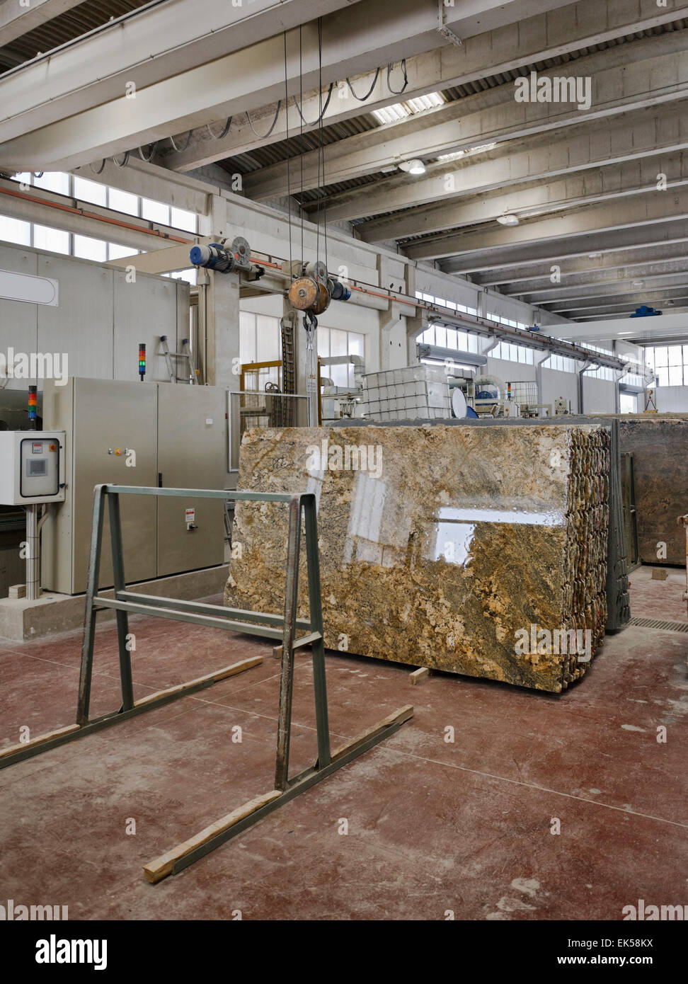 Italy, marble cutting factory, sliced marble - industrial Stock Photo ...