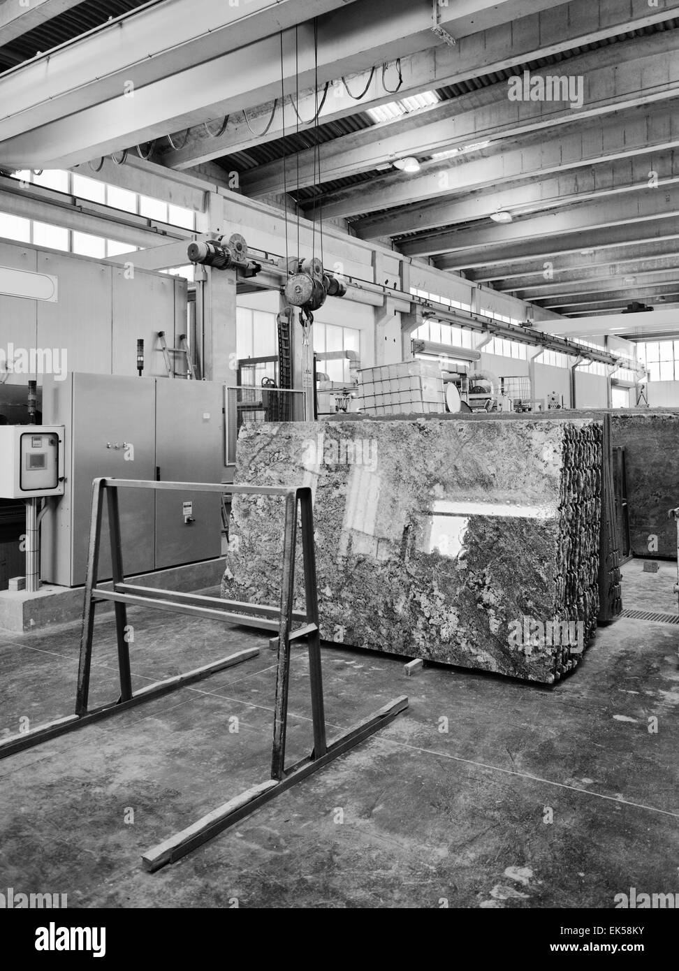 Italy, marble cutting factory, sliced marble - industrial Stock Photo ...