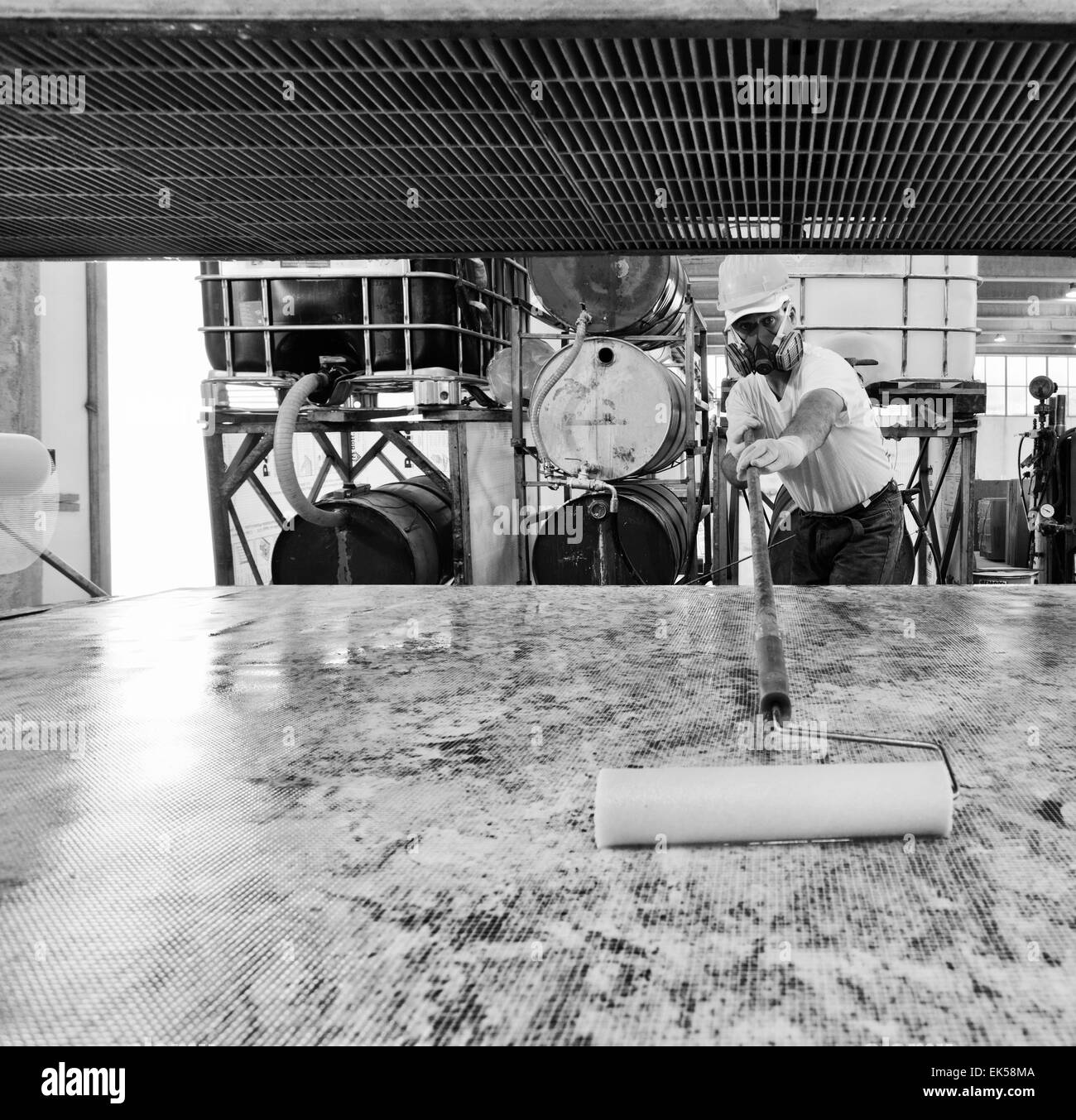 Italy, marble cutting factory, sliced marble polishing - industrial ...