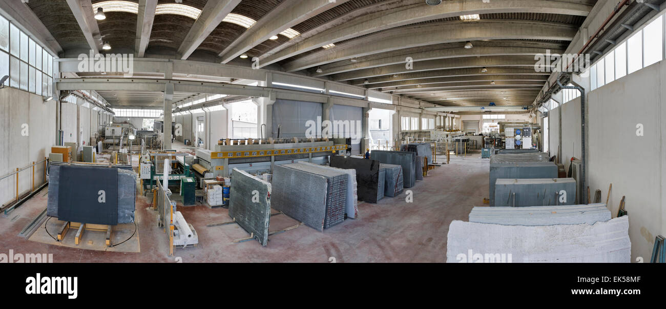 Italy, marble cutting factory - industrial Stock Photo - Alamy