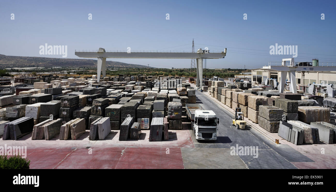 Italy, marble cutting factory, marble blocks - industrial Stock Photo ...