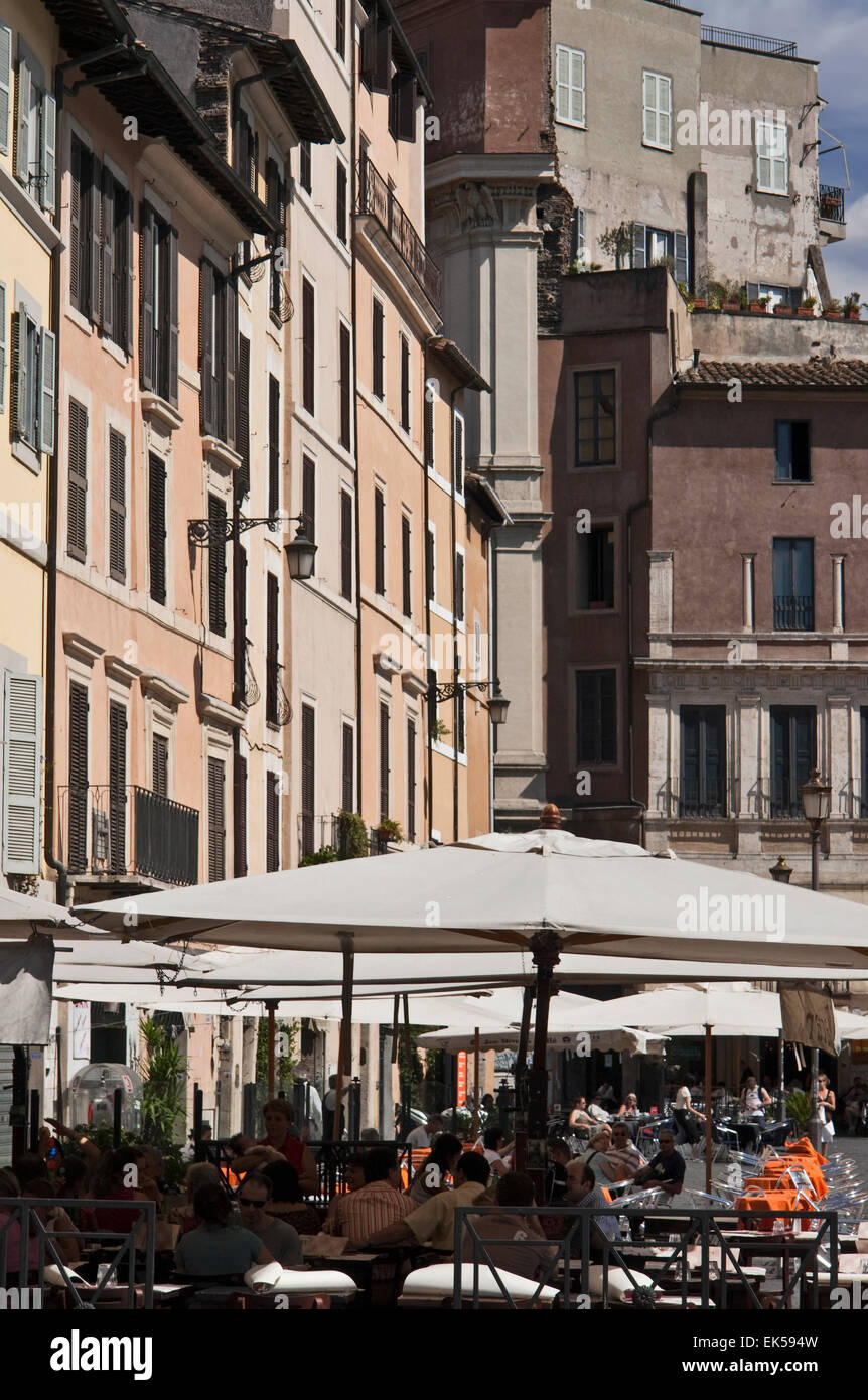 ITALY, Lazio, Rome, People sit in a bar in Campo Dei Fiori square Stock ...