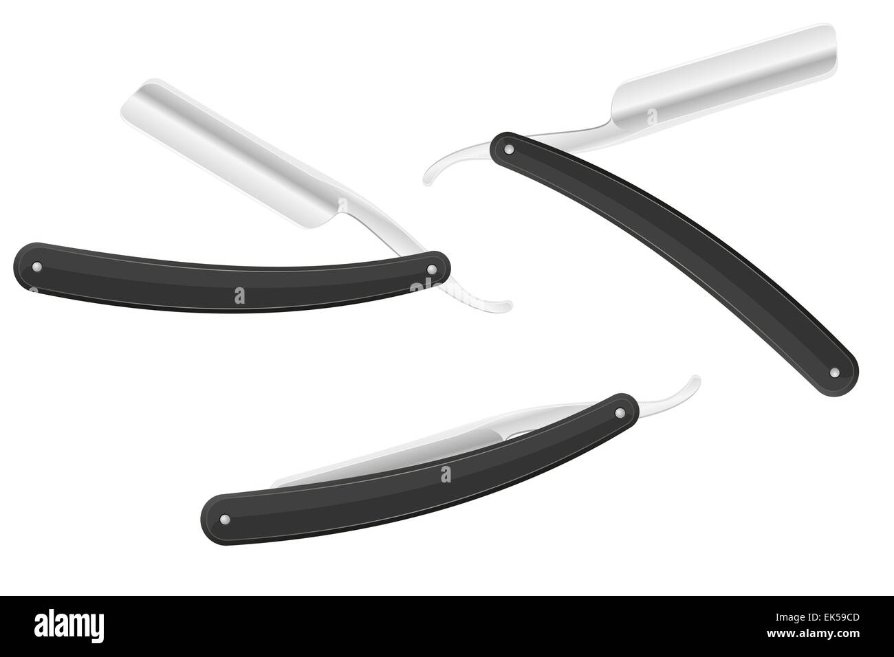 set icons straight razor illustration isolated on white background ...