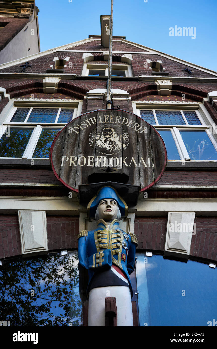 Holland, Amsterdam, the facade of an old distillery downtown Stock ...