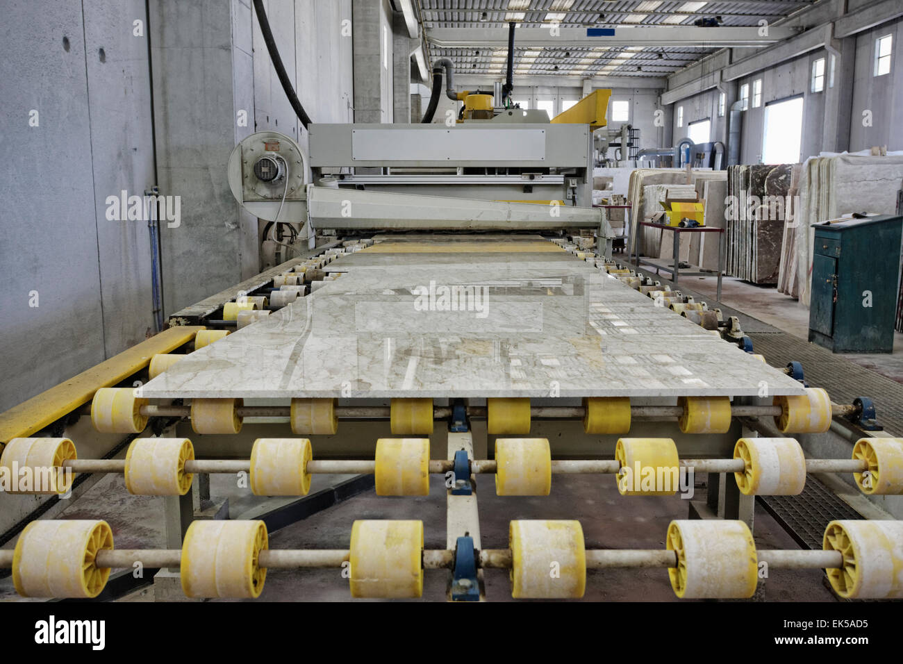 Italy, marble cutting factory, marble polishing - industrial Stock ...