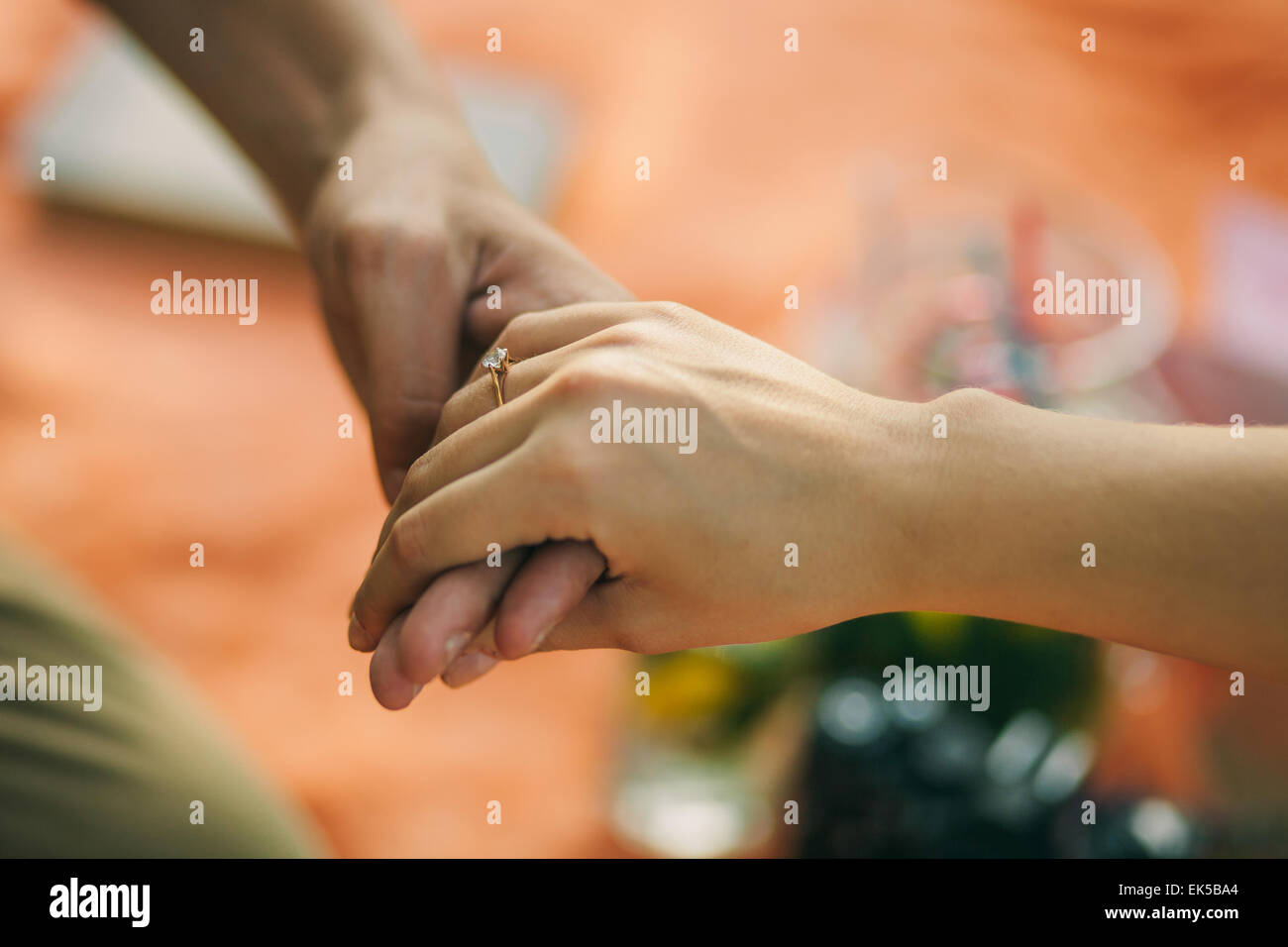 engagement ring proposal in hand close up Stock Photo - Alamy