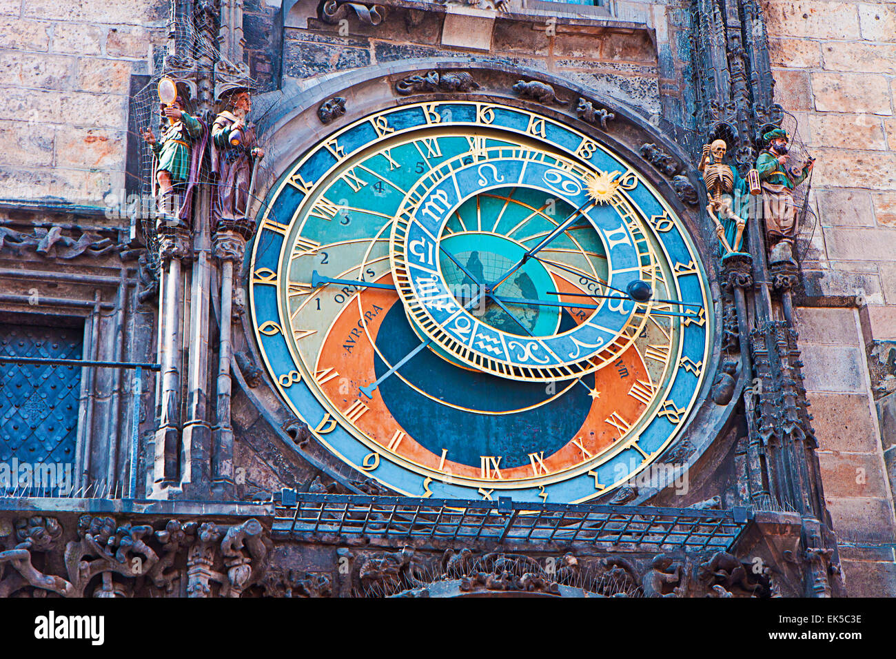 The astronomical clock in Prague, partial detail. The clock, well ...