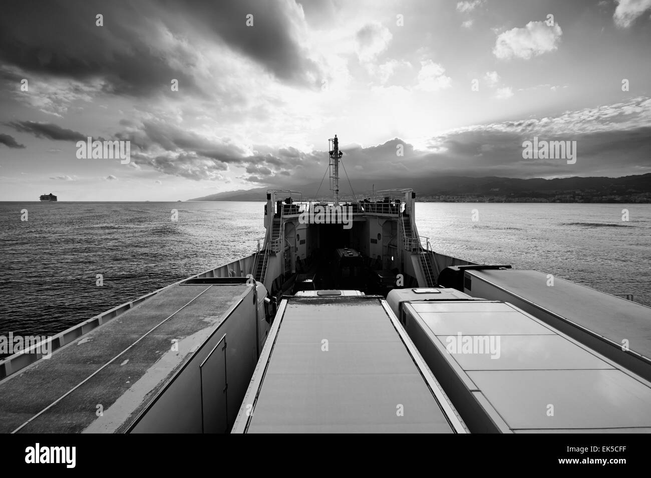 Italy, Sicily Channel, the sicilian coastline seen from one of the ...