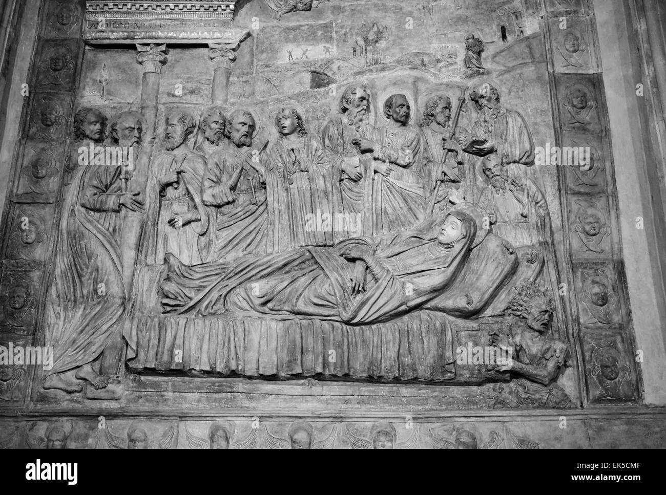 Italy, Sicily, Ragusa, Baroque Church, religious low relief (1538 a.C ...