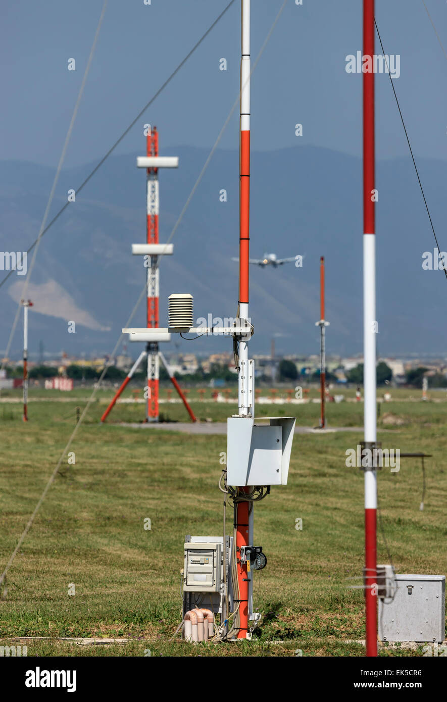 Italy, Naples International Airport, flight control sensors Stock Photo ...