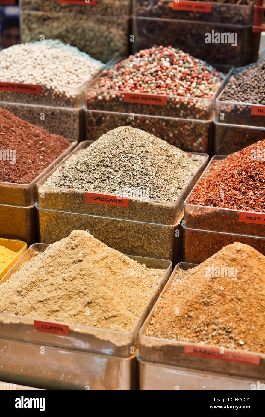 Turkey, Istanbul, Spice Bazaar, turkish spices for sale Stock Photo - Alamy