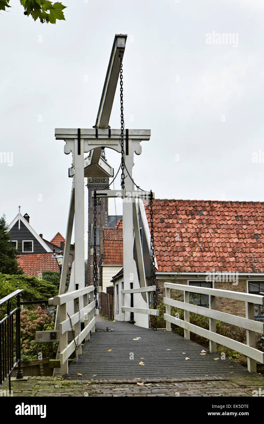 Holland, Edam village (Amsterdam), old mobile bridge Stock Photo - Alamy