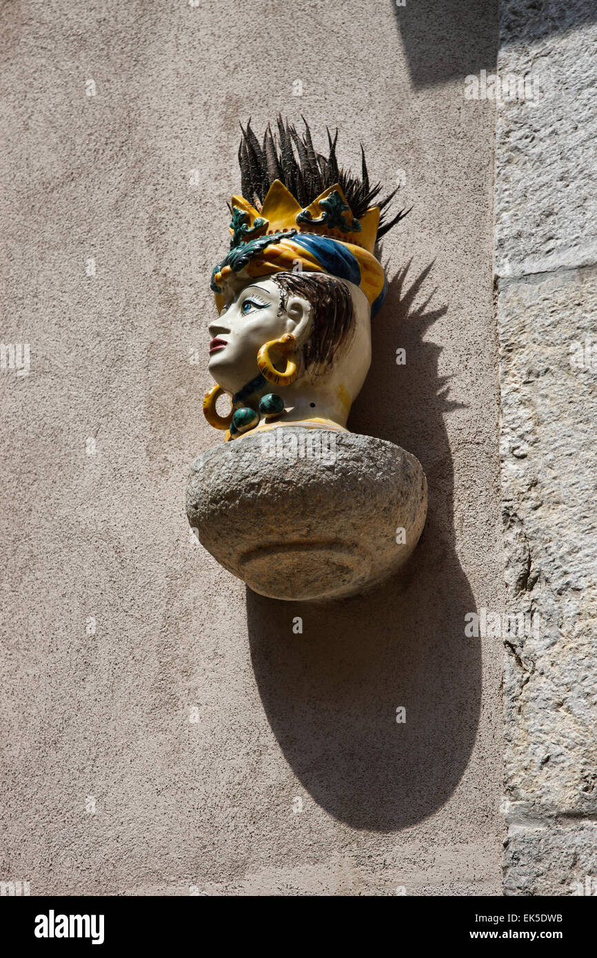Italy, Sicily, Castelmola (Taormina), ornamental sicilian statue Stock ...