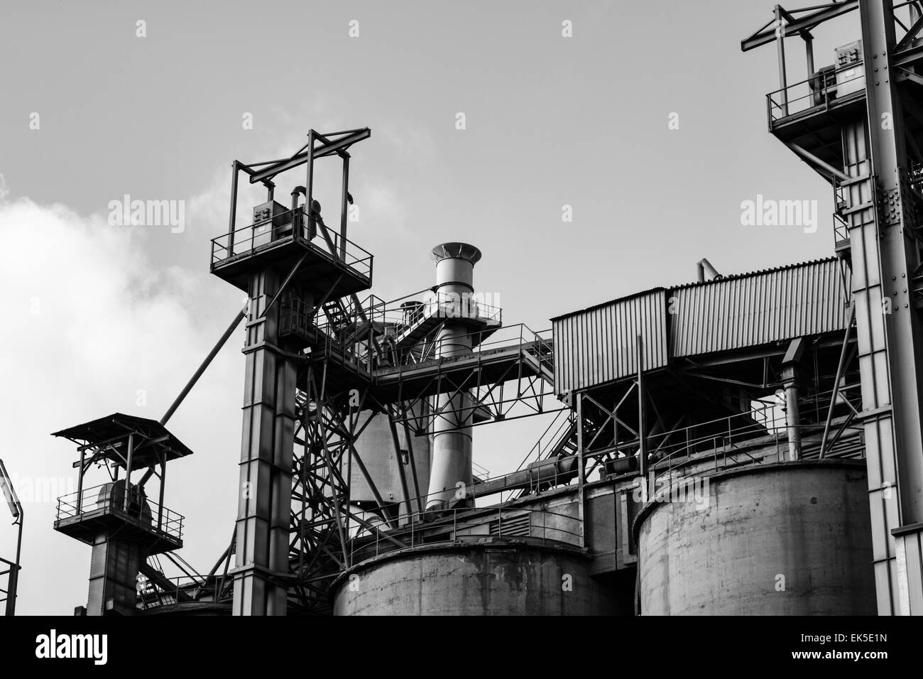 Cement factory conveyor Black and White Stock Photos & Images - Alamy