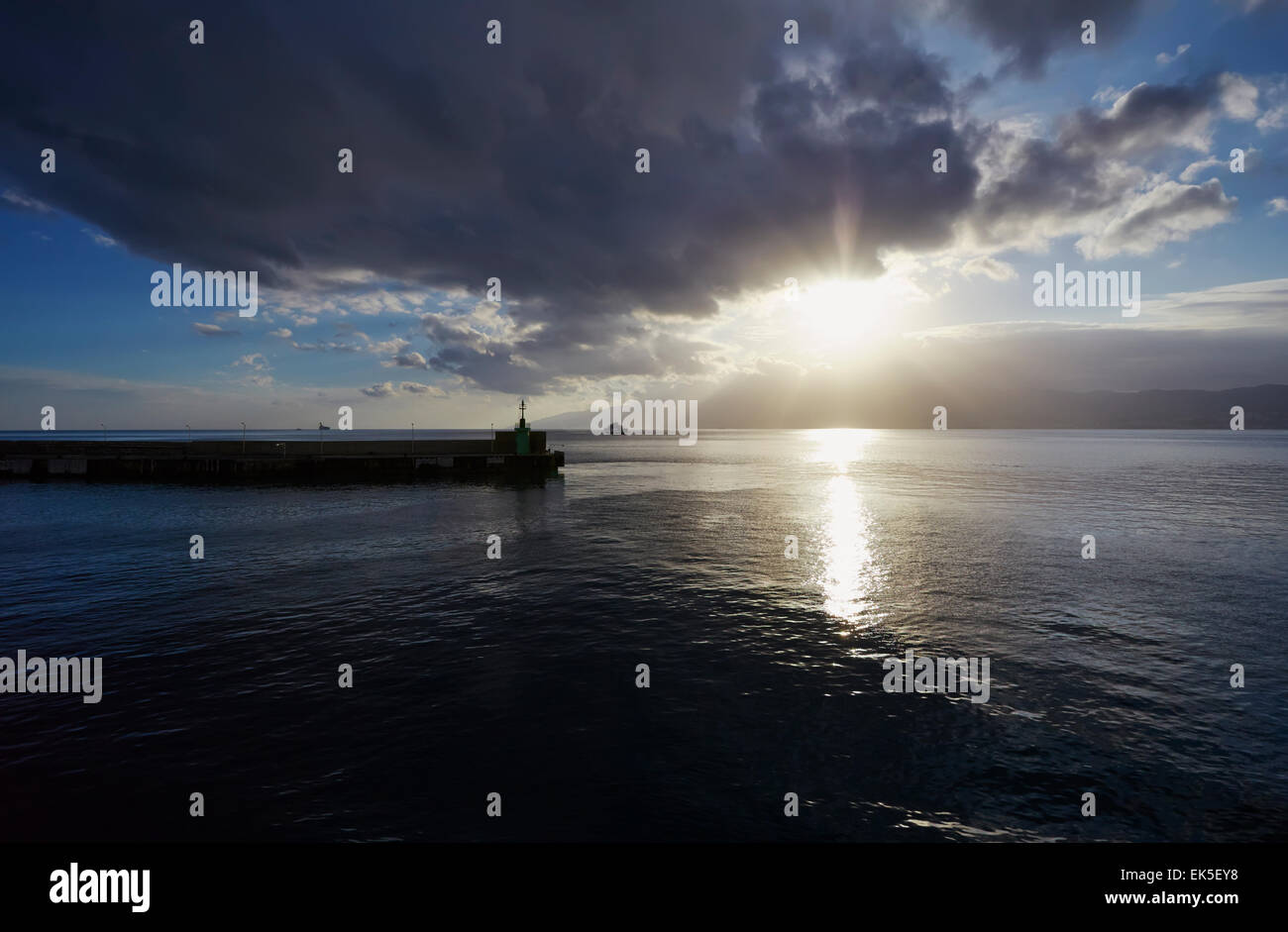 Italy, Mediterranean sea, view of the Sicily Channel and the Sicilian ...