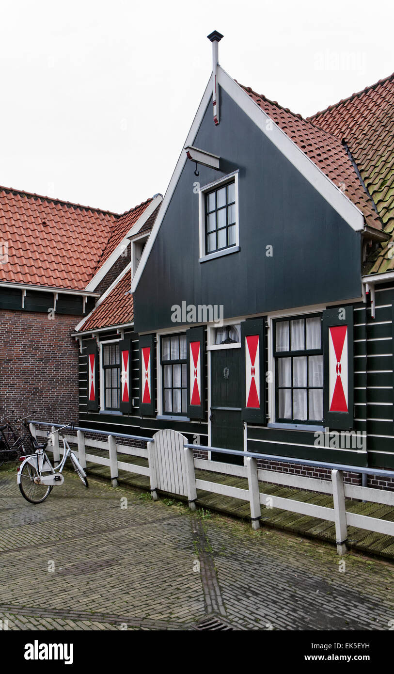 Holland, Volendam village (Amsterdam), typical old dutch stone house ...