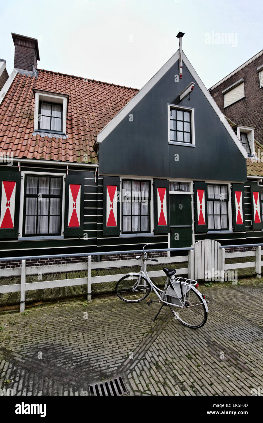 Holland, Volendam village (Amsterdam), typical old dutch stone house ...