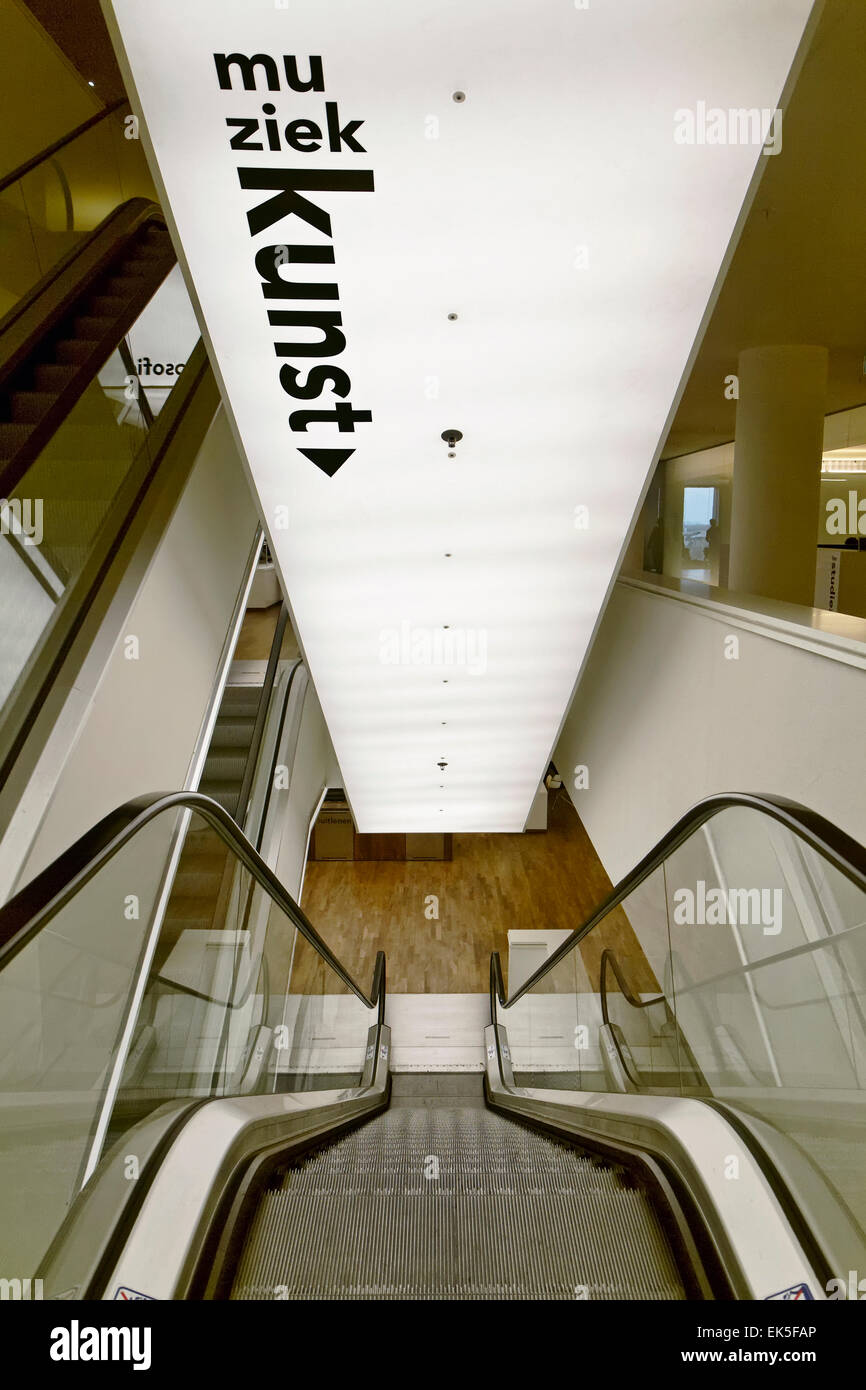 Holland, Amsterdam, escalator in a public library Stock Photo - Alamy