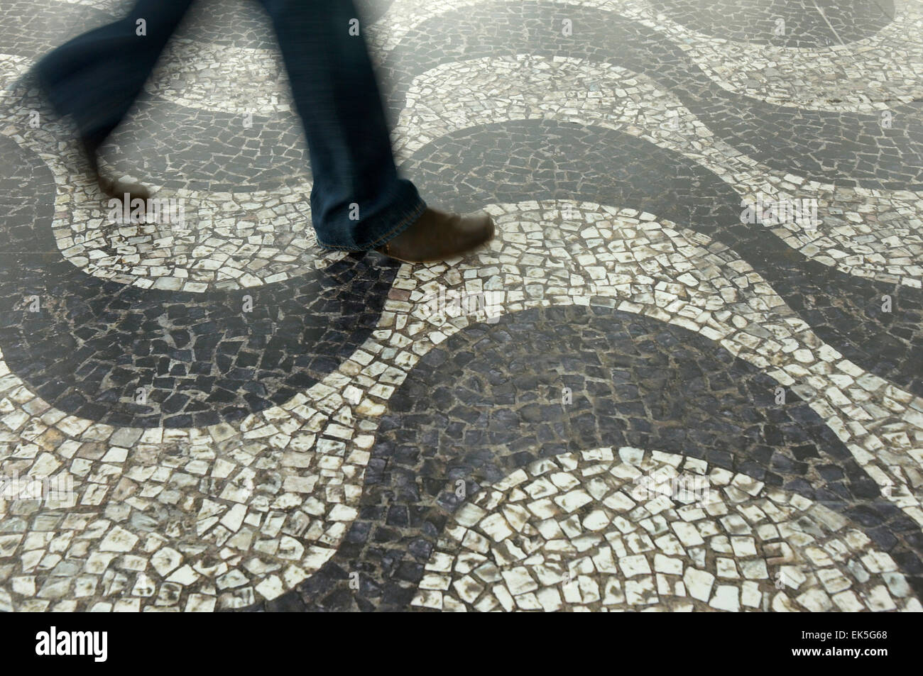 curvy mosaic floor with abstract feet Stock Photo - Alamy